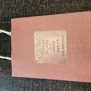 Rose Gold Metallic Sparkle Glitter Luxury Any Age Occasion PRINTED ...