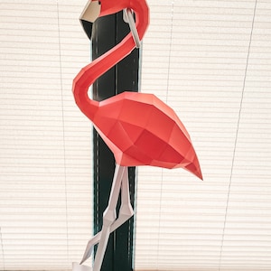 Papercraft Flamingo, 3D Paper Craft Model, DIY Paper Sculpture, Wall ...