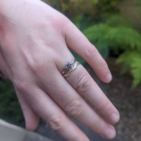 Wattle Ring, 14k Rose Gold Leaf Wedding Ring, Rose Gold Ring, Solid ...