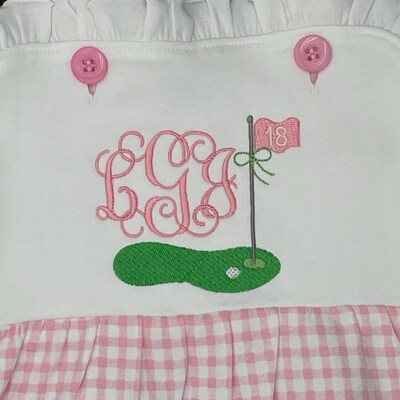 Golf Monogram Frame Preppy Design for Machine Embroidery, 3 Sizes PES ...