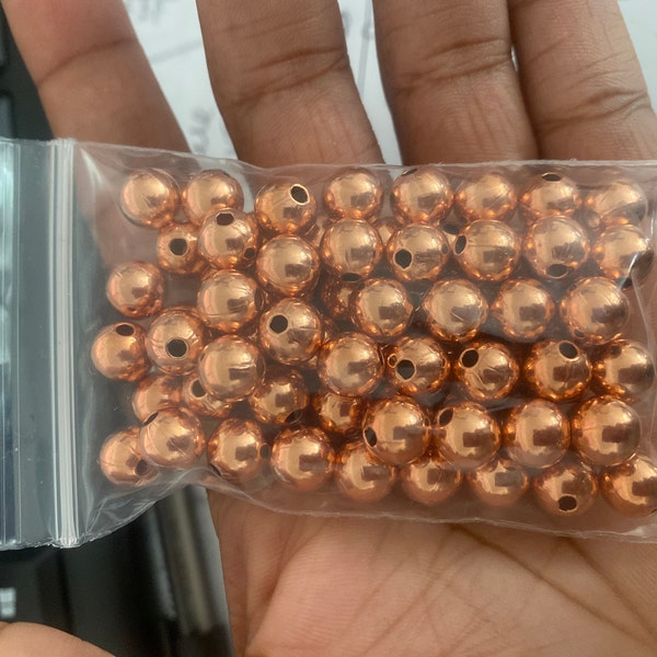 100% Pure Genuine Copper 8mm Copper Round Beads (36 Pieces) - Etsy