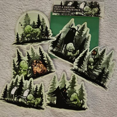 Jar Cryptid Buddy Sticker Pack Fantasy Mothman Sasquatch Bigfoot Fresno ...