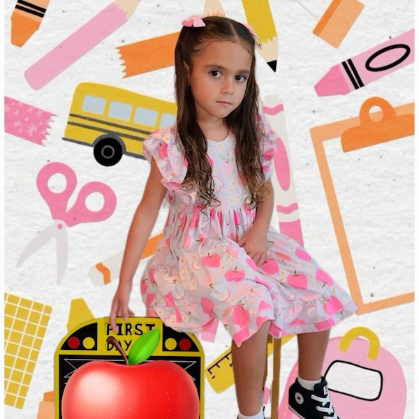 Back to School Outfit, Girls School Set, Back to School Twirl, School ...