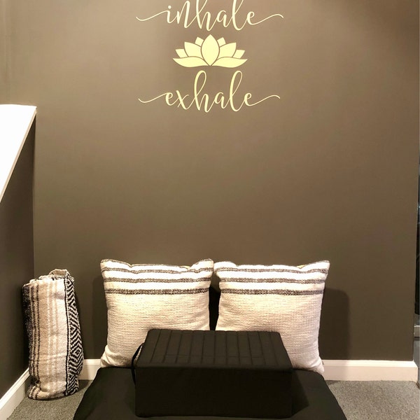 Inhale Exhale Decal, Wall Art, Inhale Exhale Wall Decal, Breathe Wall ...