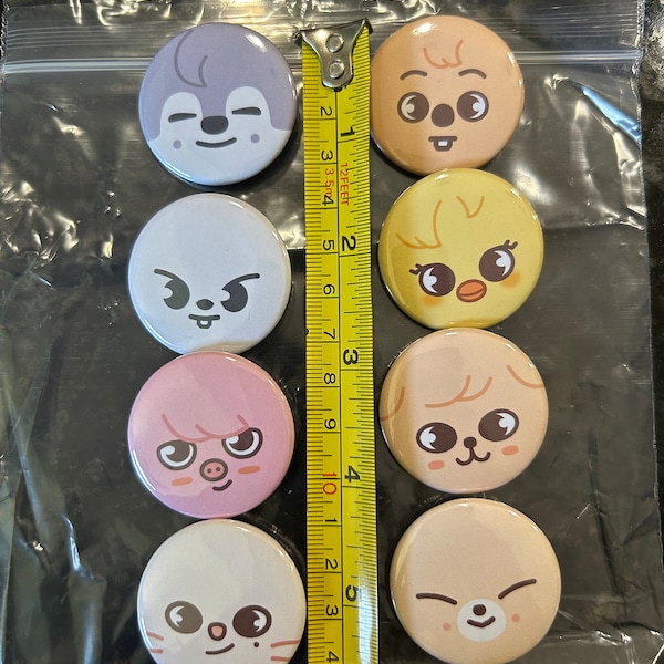 SKZOO Stray Kids Pinback Buttons | Pins | Kpop Badges | Cute Animal Magnets | Member Set | Merch ...