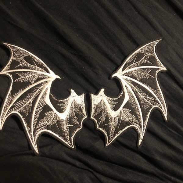 GLOW in the DARK Bat Wings Iron on Patches | Embroidered Patch | Patch ...