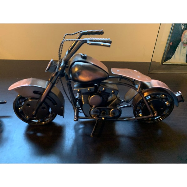 Handmade Scrap Metal Motorcycle Model: Copper Finish Biker Decor - Etsy