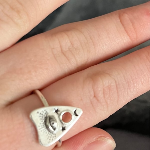 Planchette Ring, Ouija Ring, Moon and Star Ring, Planchette Jewelry ...