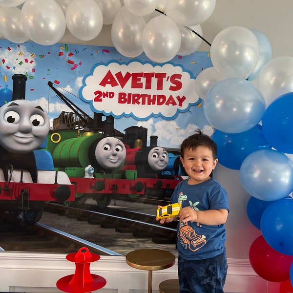 Kids Train Birthday Backdrop, Custom Theme, Personalized Birthday ...