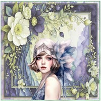 Watercolor Pink & Mauve Flowers Border Digital Paper Pack, Botanical ...