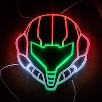 Metroid Samus Sign , Neon Like , LED , Light , Wall Decor, Night Light ...