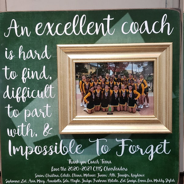 Personalized Cheer Coach Gift Picture Frame, Dance Team Coaches ...