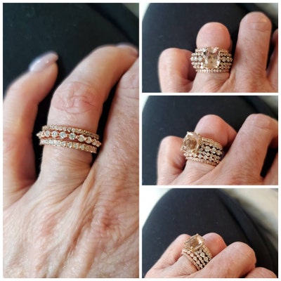 Rose Gold Stacking Ring Set. Eternity Ring Set. Sterling - Etsy