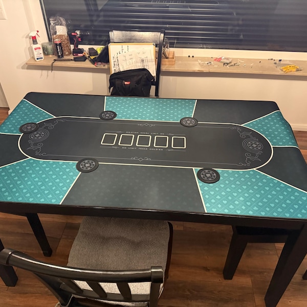 Royal Blue Poker Table Mat: Texas Hold'em, Blackjack, Casino Night - Etsy