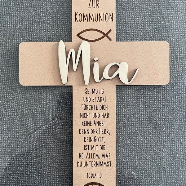 KOMMUNIONSKREUZ - personalisiertes Geschenk zur Kommunion ...