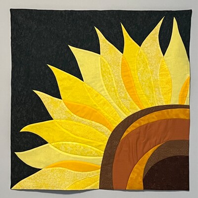 Follow the Sun PDF Art Quilt Pattern, Sunflower Quilt, Curve Piecing ...