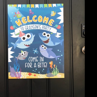 Shark Welcome Board / Shark Baby Birthday Welcome Sign / Banner ...