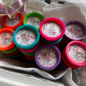 Personalized Mermaid Birthday Play-doh Label, Birthday Playdoh Class ...