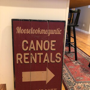 Canoe Rental Sign Vertical Canoe Sign Custom Wood Sign for | Etsy