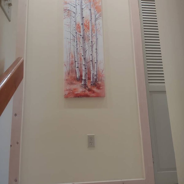 Autumn Aspen Forest Canvas Wall Art Birch Tree Painting Print Long ...