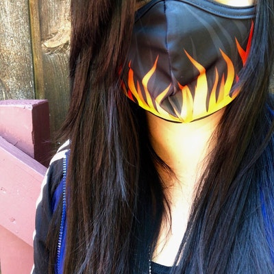 Flame Unisex Face Mask, Face Mask Pollution, Face Cover Mask, Travel ...