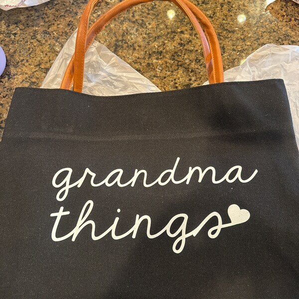 Grandma Things Tote Bag -personalized Grandma Gift- Mothers Day Gift ...