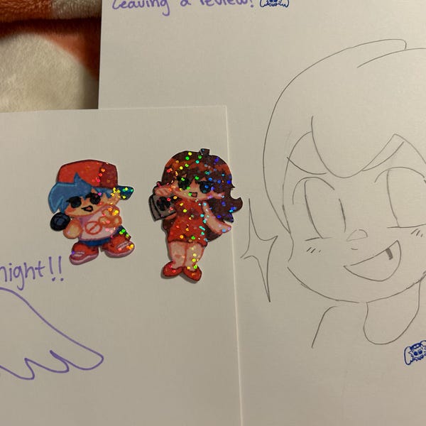 FNF|| Friday Night Funkin GF and BF Stickers!! (set of 2) - Etsy