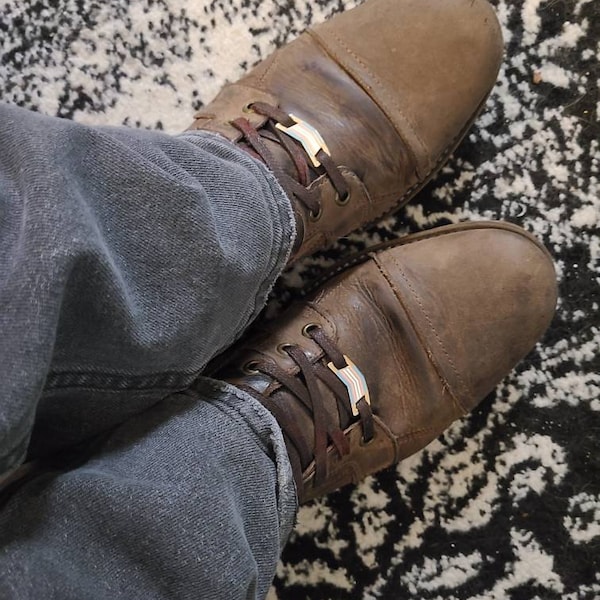 Trans Lace Locks — Small Subtle Gay Pride Shoelace Enamel Badge Shoe ...