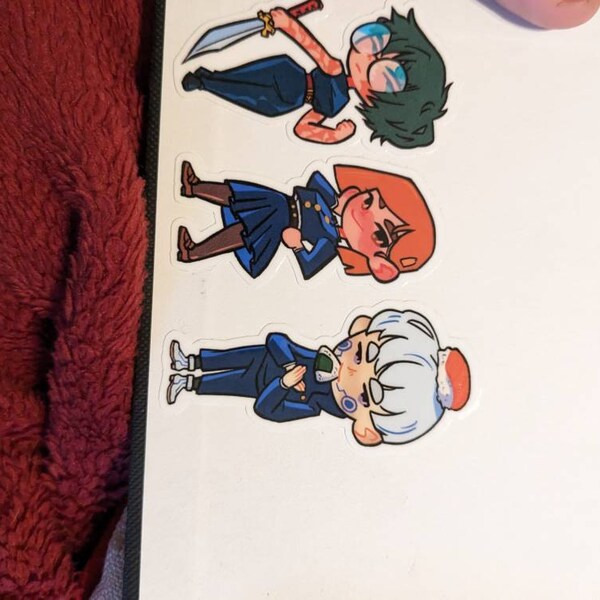 Jjk Sorcerer Chibi Holographic Sticker Collection Etsy