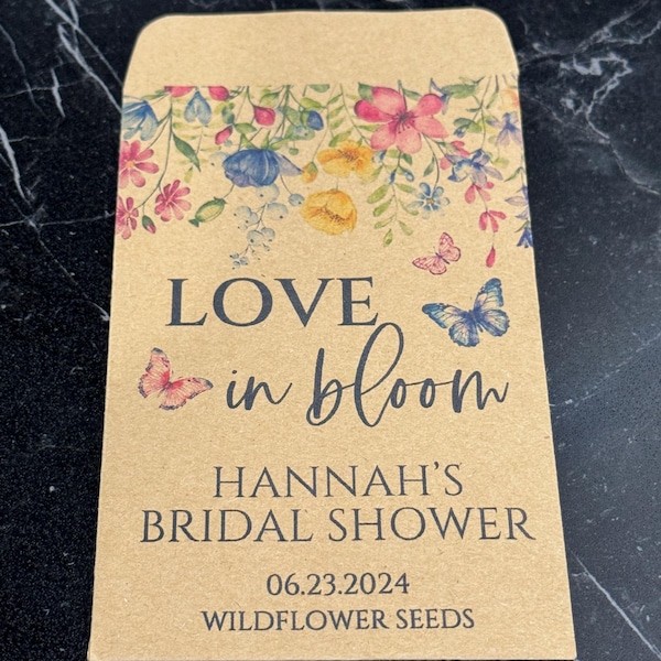 Wildflowers Bridal Shower Seed Packet Favors/personalized Bridal Shower ...