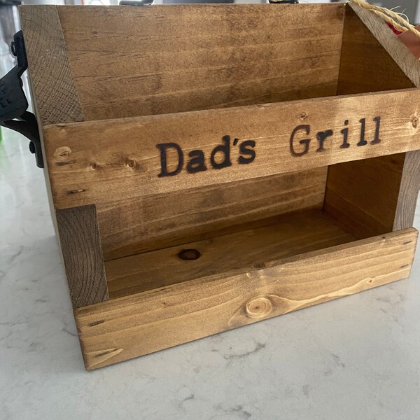 Personalized Handmade Picnic Caddy, Father's Day Gift Barbeque Caddy ...