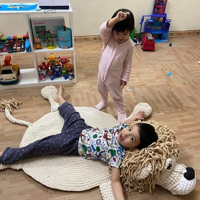 Plush Play Mat lion PDF File Finger Crochet - Etsy