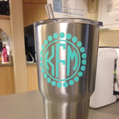 Yeti Cup Monogram Vinyl Decal, Laptop/ Mac Decal, Yeti Decal, Monogram ...