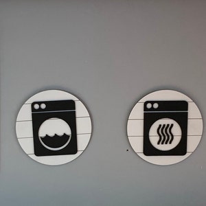Washer / Dryer Tray Signs Laundry Room 3D Mini Signs, Washer Dryer ...