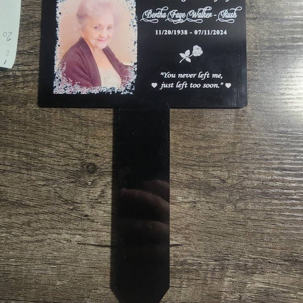Photo Grave Marker Personalized, Temporary Grave Marker With Photo ...