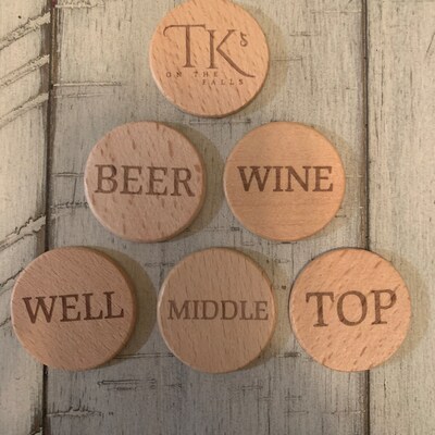 Personalized 1.5 Wood Tokens 1 or 2-sided Engraved With Your Own ...