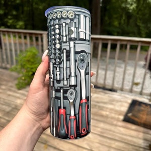 20 Oz Skinny Tumbler Sublimation Design, Tool Box, Mechanic, Tumbler ...