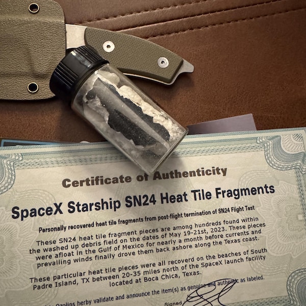 Spacex Starship Heat Tile Fragments, Flown on Flight-1, Collector's ...