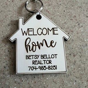 Personalized Welcome Home Keychain, Custom Real Estate Keychain ...