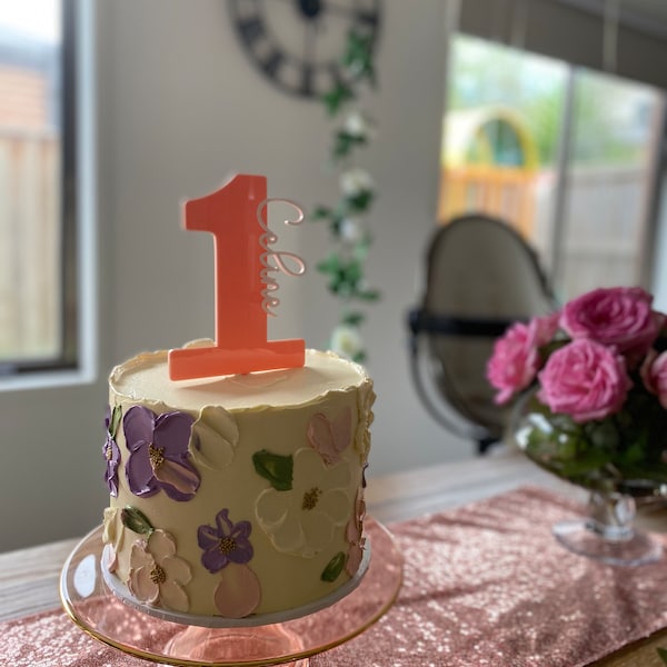 One Cake Topper Girl, 1 Cake Topper Girl, First Birthday Cake Decor ...