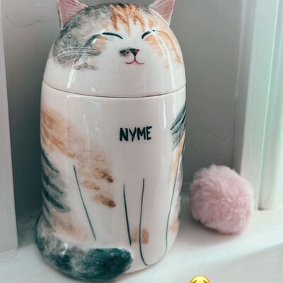 Personalized Cat Urn With Semi-spherical Cover, With Name or Without ...