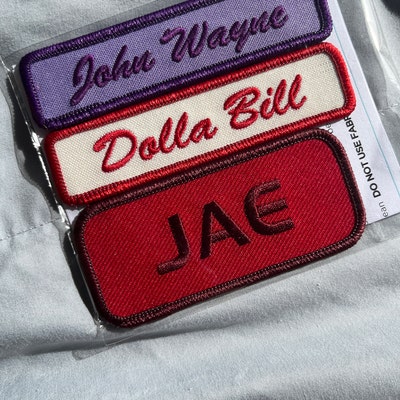 Embroidered Custom Iron-on Rectangle Name Patch - Etsy