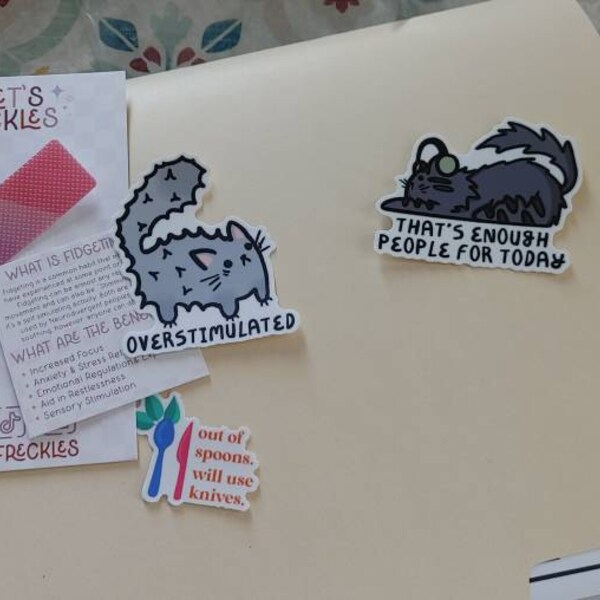 Chronic Pain Cat Sticker Invisible Funny Cat Disability Rare Disease ...