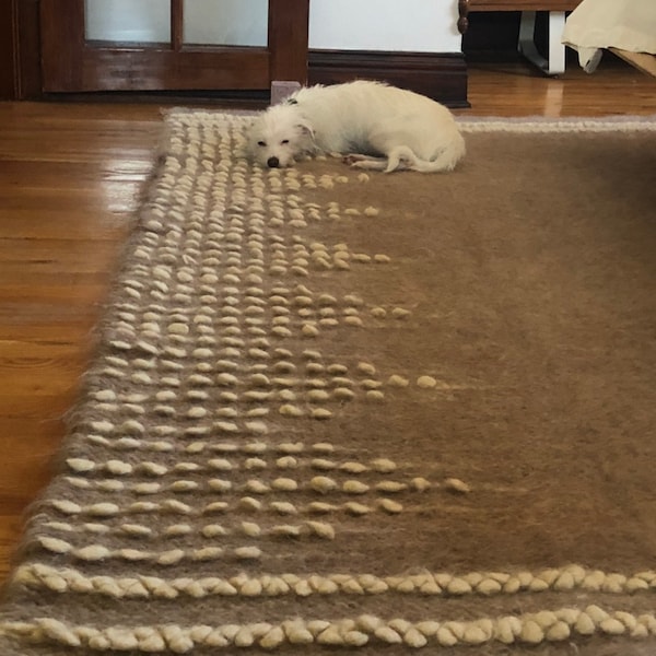 Geometric Handwoven Wool Rug 100% Natural Sheep Wool Area Rug 6x9 ...