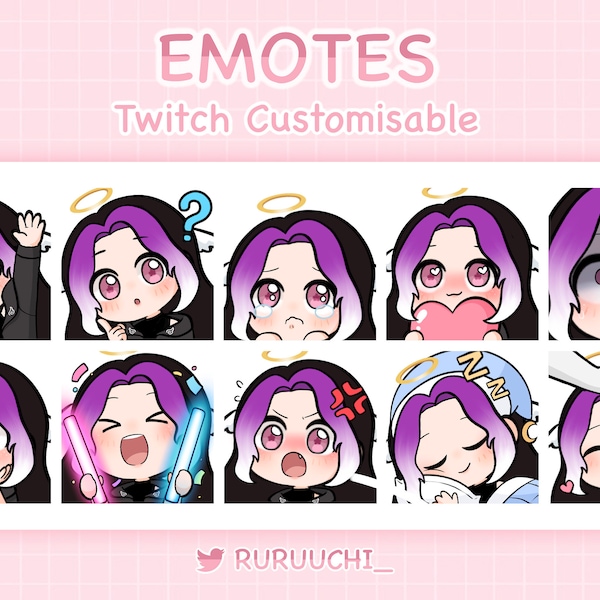 Customizable Twitch Emote / Kawaii Aesthetic / Streamer / Custom Art ...