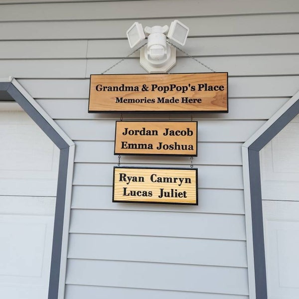 Custom Personalized Family Last Name Cedar Wood Sign With Carved in ...