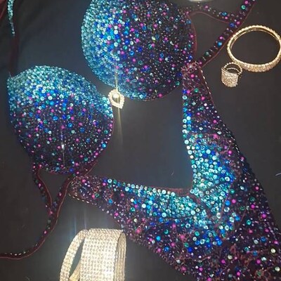 Competition Set Rhinestone Fitness NPC IFBB WBFF Figure Competition ...