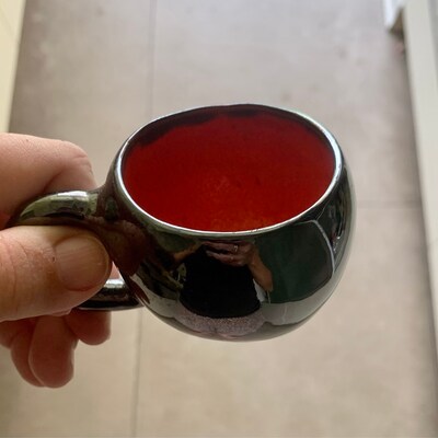 Handmade Ceramic Pendant Ladybird Dark Red Enamel Pottery - Etsy