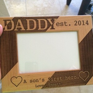 Dad & Son Personalized Picture Frame Son's First Hero | Etsy