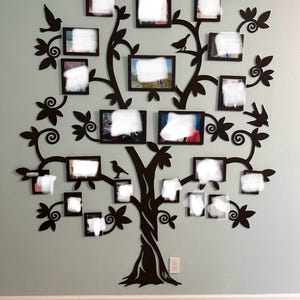 Custom Family Tree With Frames, Wooden Family Tree Wall Art, Wall ...